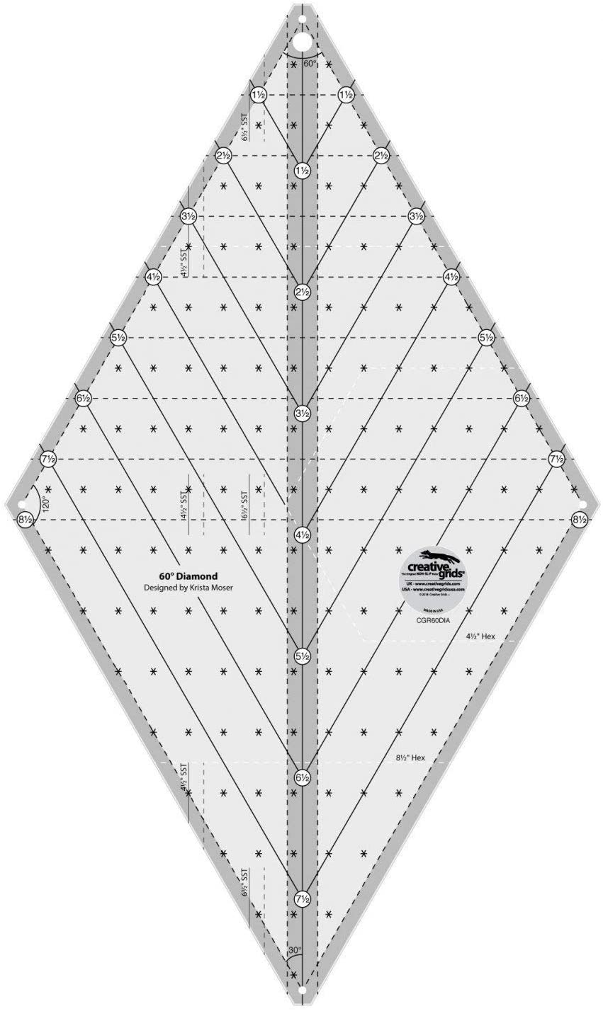 Creative Grids 60 Degree Diamond Quilting Ruler Template Designed By 